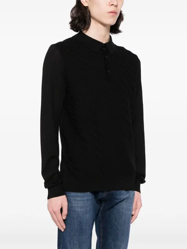 BOSS Collarless Virgin Wool-blend Top