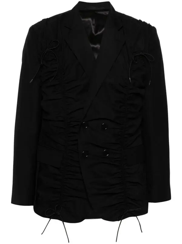 Simone Rocha Ruched Double-breasted Blazer