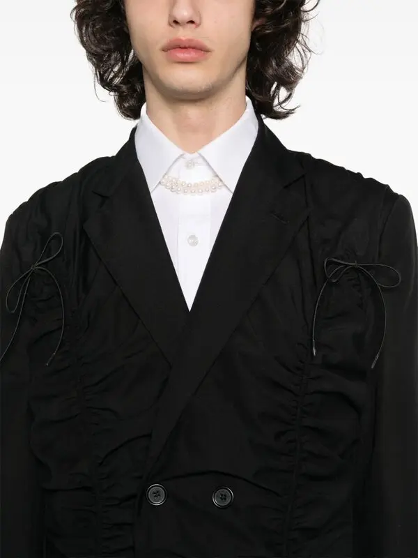 Simone Rocha Ruched Double-breasted Blazer