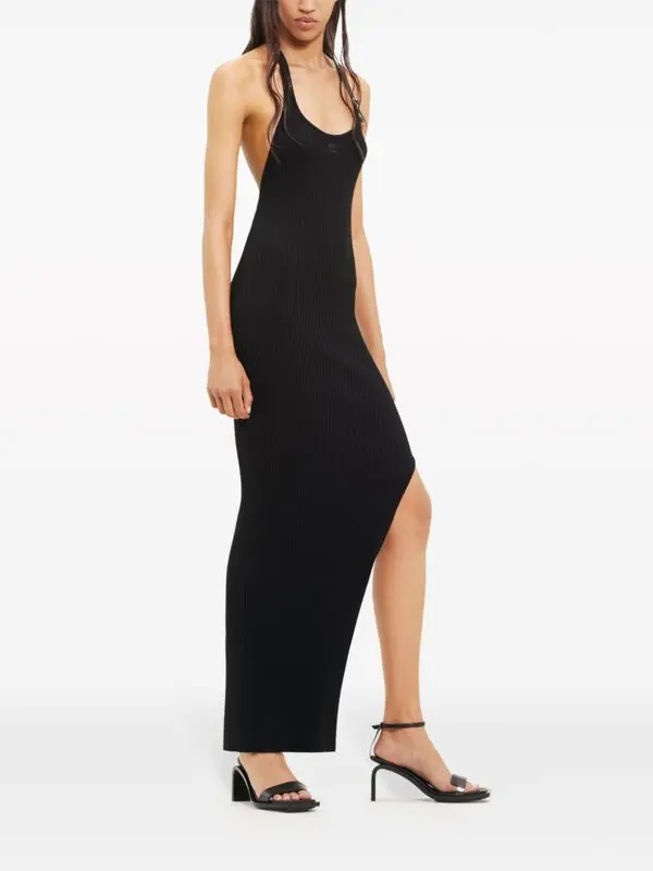 COURREGES Ribbed-knit Maxi Dress