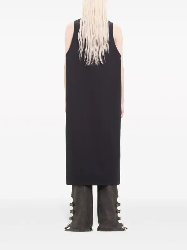 COURREGES Logo-appliqué Twill Midi Dress
