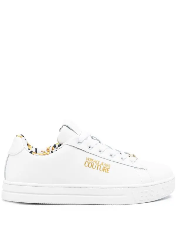 Versace Court Leather Sneakers - White