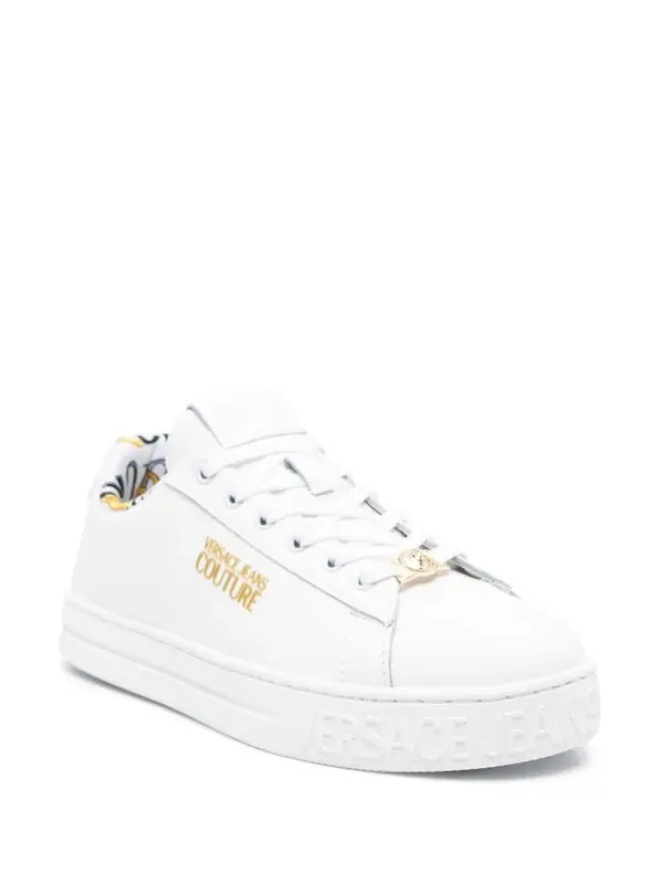 Versace Court Leather Sneakers - White