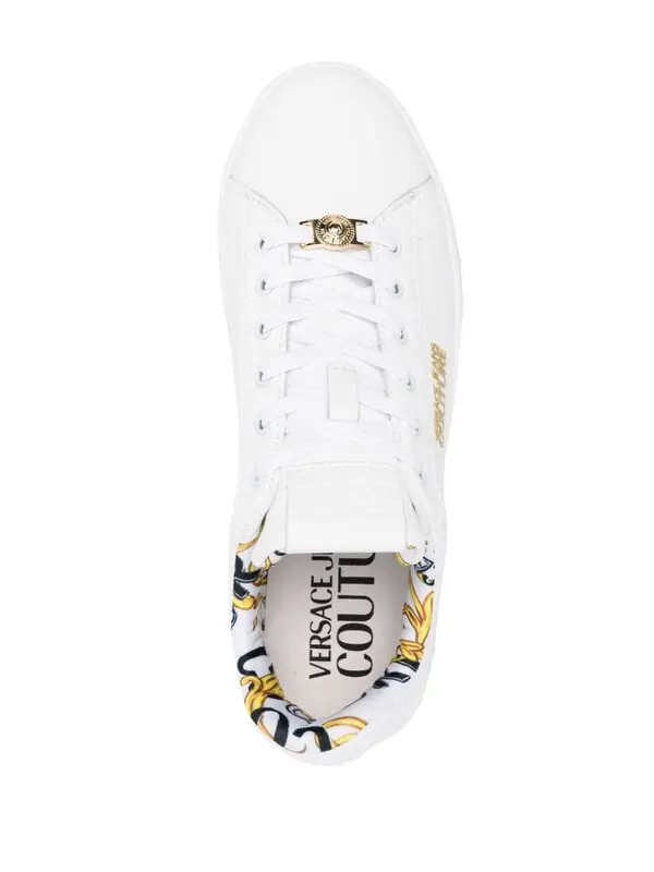 Versace Court Leather Sneakers - White