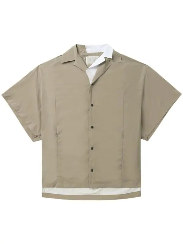Kolor Contrast-collar Layered Shirt