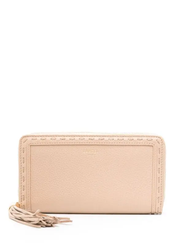 LANCEL Zip-up Leather Wallet - Neutrals
