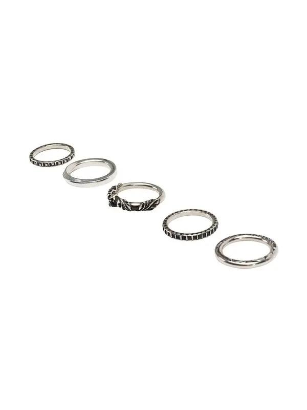 Werkstatt:München Skull Combo Rings - Silver
