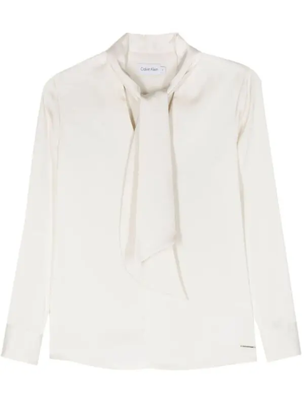 Calvin Klein Pussy-bow Collar Satin Blouse