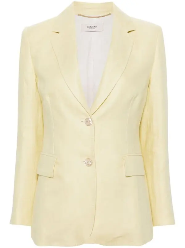 Agnona Single-breasted Linen Blazer