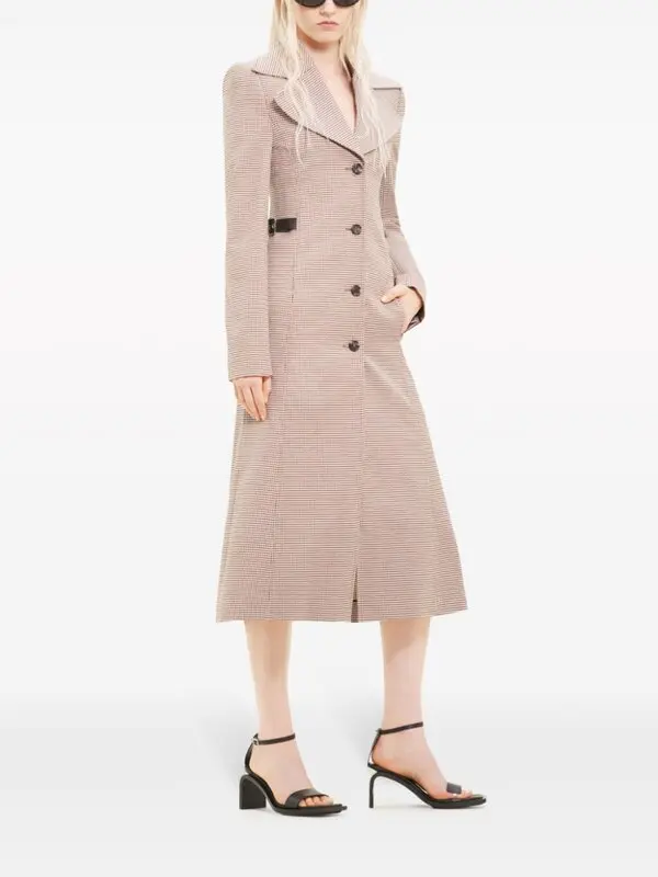COURREGES Checked Wool Long Coat