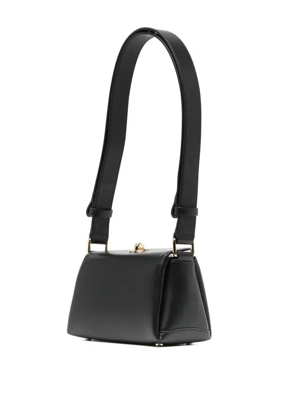 Plan C Mini Folded Leather Shoulder Bag - Black