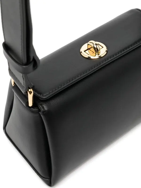 Plan C Mini Folded Leather Shoulder Bag - Black
