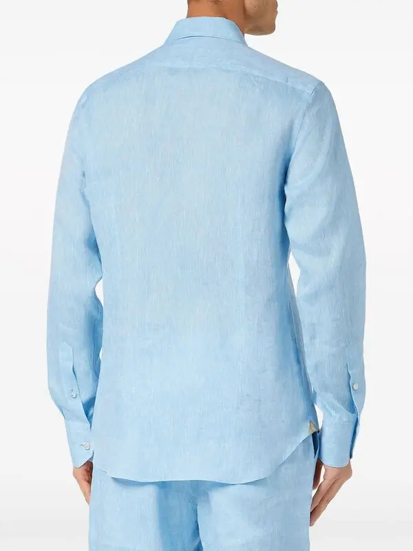 BILLIONAIRE Monogram-embroidered Linen Shirt