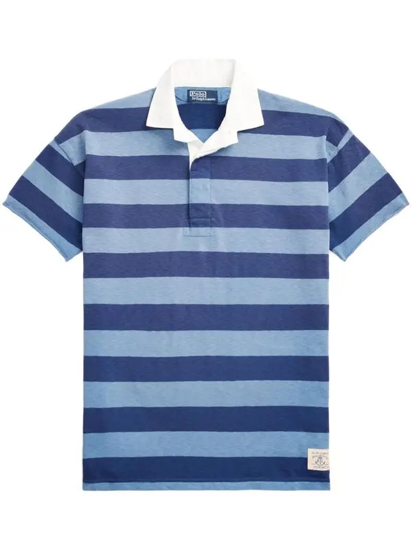 Polo Ralph Lauren Striped Cotton Polo Shirt - Blue