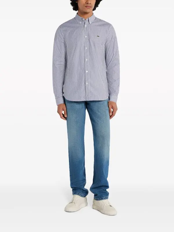 Lacoste Logo-patch Striped Cotton Shirt