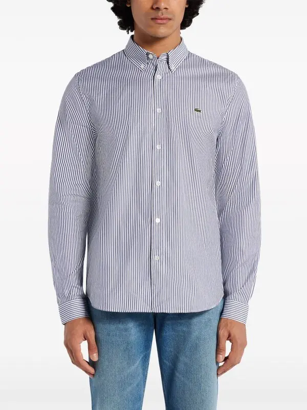Lacoste Logo-patch Striped Cotton Shirt