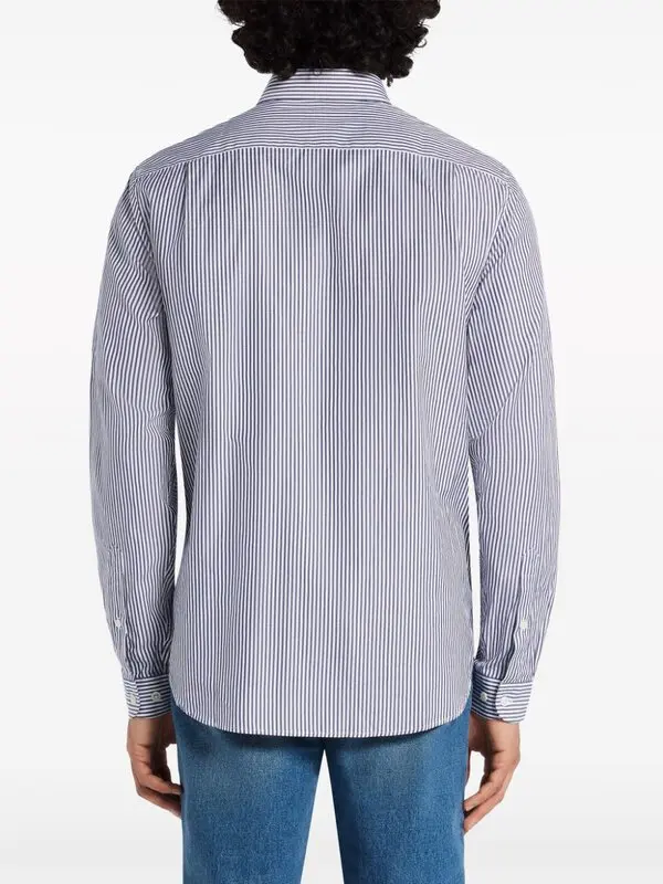 Lacoste Logo-patch Striped Cotton Shirt