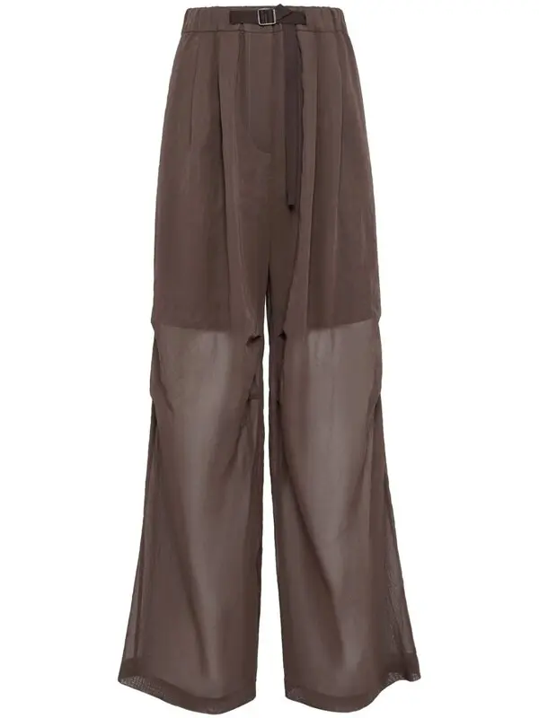 Brunello Cucinelli Semi-sheer Wide-leg Trousers
