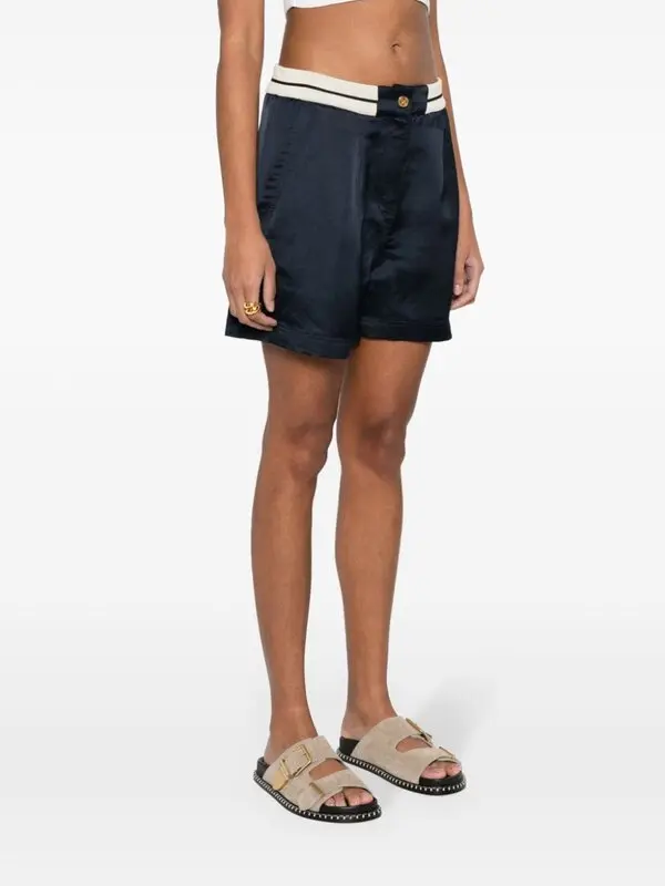 Palm Angels Monogram-embroidered Satin-weave Shorts