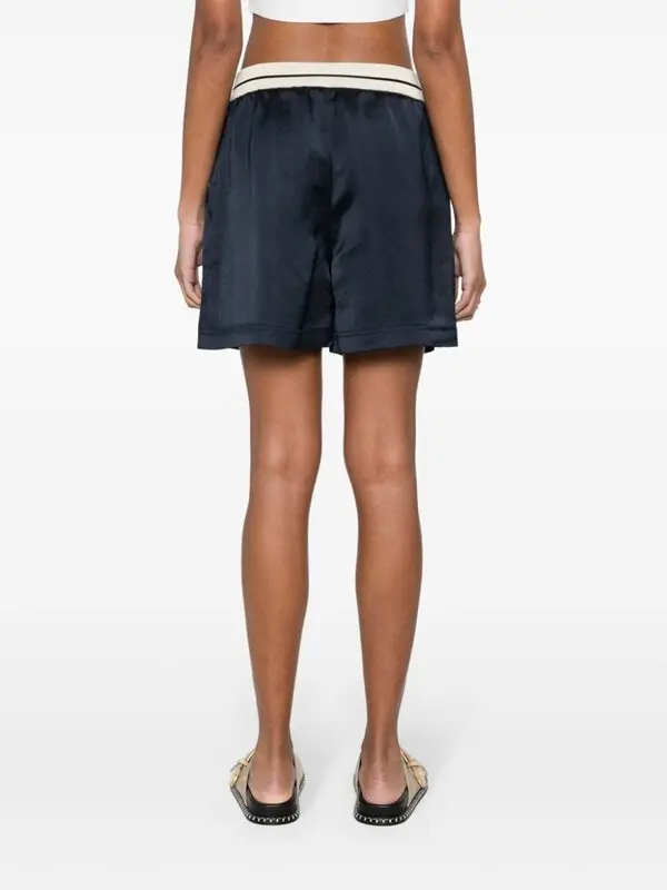 Palm Angels Monogram-embroidered Satin-weave Shorts