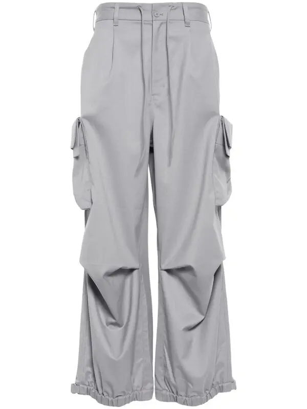 Y3 Logo-print Cargo Pants - Grey