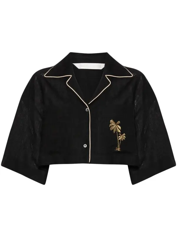 Palm Angels Cropped Bowling Shirt