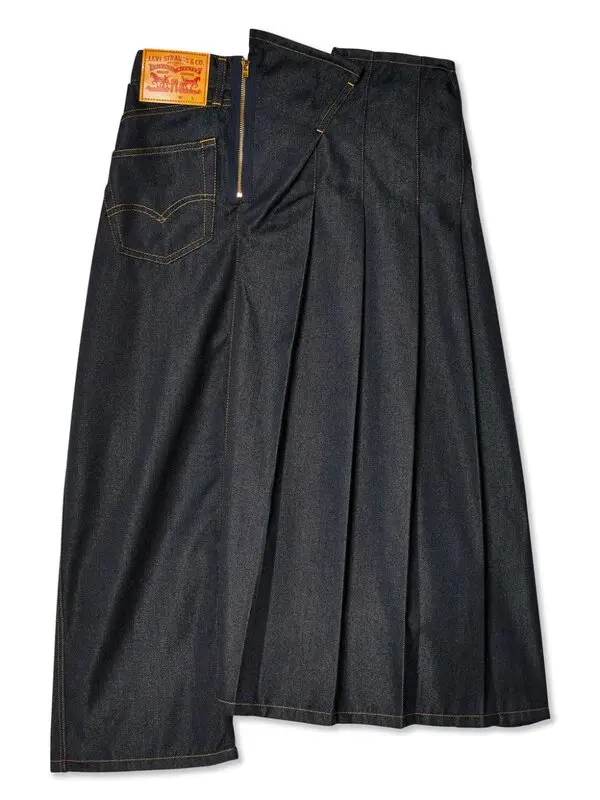 Junya Watanabe Asymmetric Denim Midi Skirt