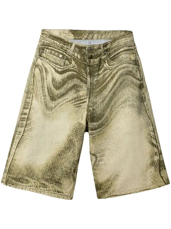 Camper Swirl-print Denim Shorts - Green