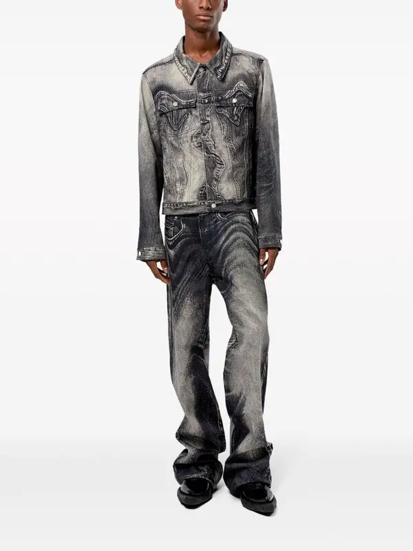 Camper Swirl-print Denim Jacket - Grey