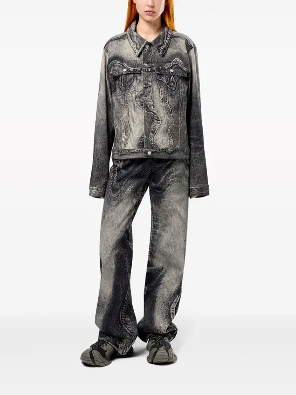 Camper Swirl-print Denim Jacket - Grey