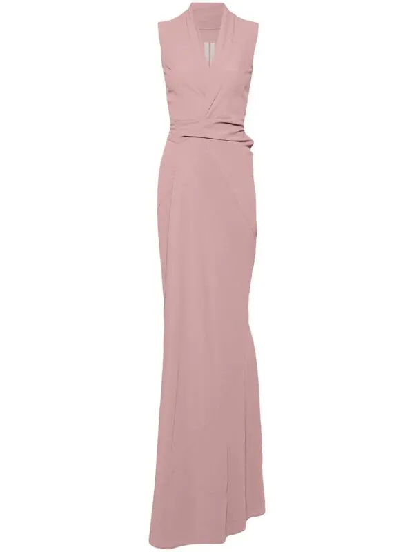 Rick Owens Crepe Wrap Maxi Dress