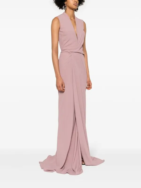 Rick Owens Crepe Wrap Maxi Dress