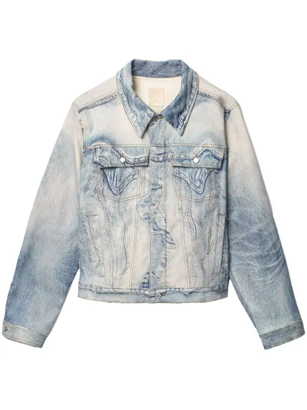 Camper Swirl-print Denim Jacket - Blue