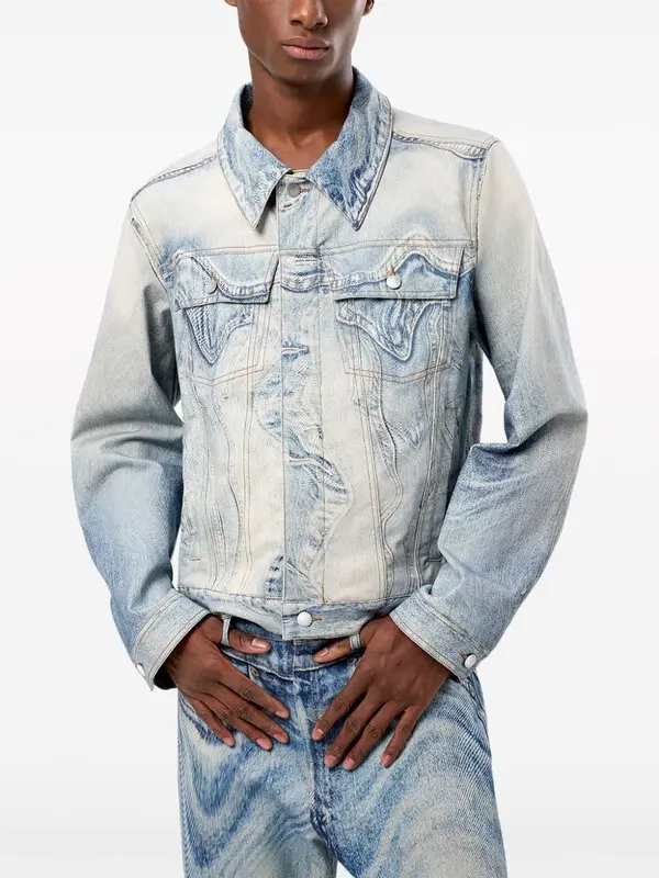 Camper Swirl-print Denim Jacket - Blue