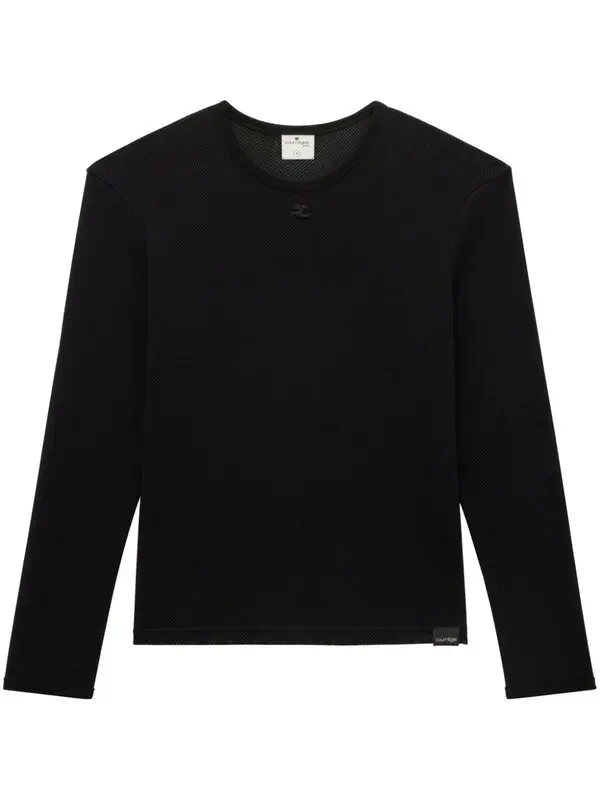 COURREGES Mesh-design Long-sleeve T-shirt