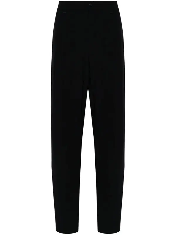 Giorgio Armani Wool Tapered Trousers - Blue