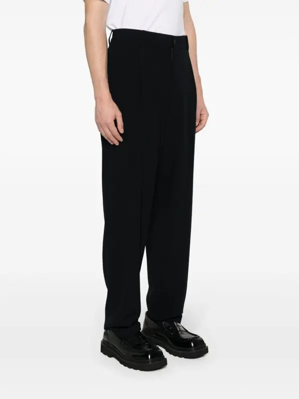 Giorgio Armani Wool Tapered Trousers - Blue