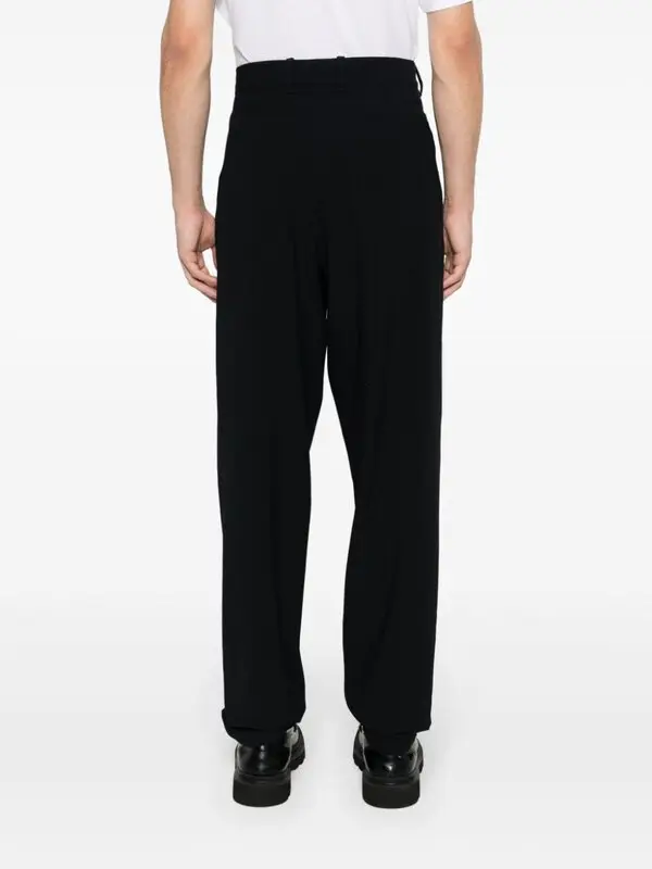 Giorgio Armani Wool Tapered Trousers - Blue