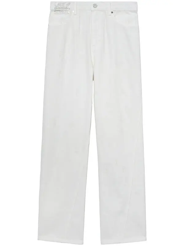 TOUT A COUP Rhinestone-embellished Straight-leg Jeans