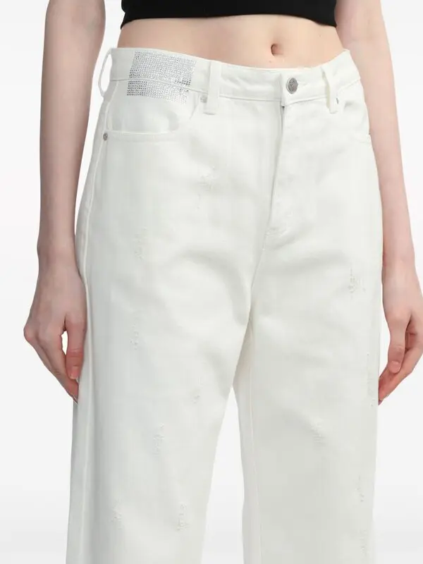 TOUT A COUP Rhinestone-embellished Straight-leg Jeans