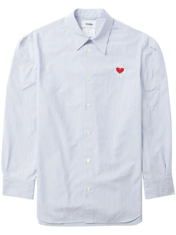 DOUBLET Robot Shoulder Striped Cotton Shirt