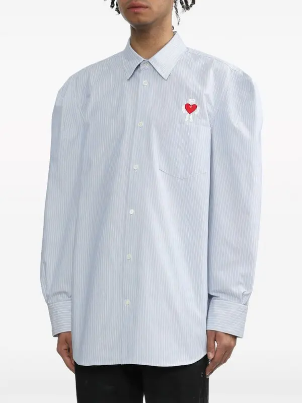 DOUBLET Robot Shoulder Striped Cotton Shirt