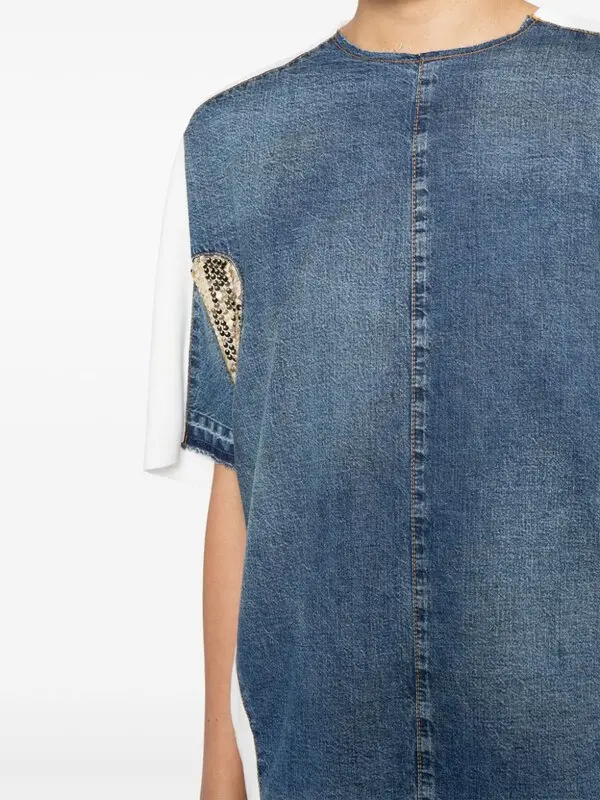 UNDERCOVERISM Sequin-detail Denim T-shirt