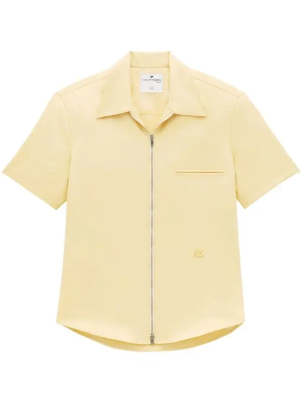 COURREGES Logo-appliqué Twill Shirt