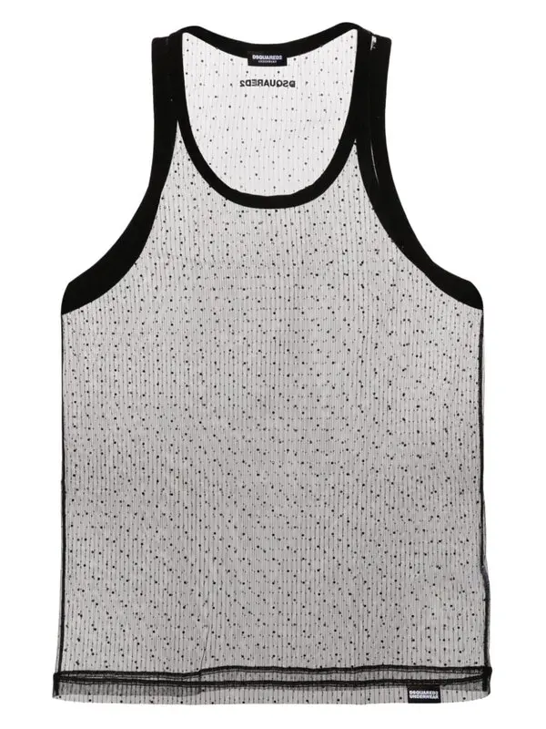 Dsquared2 Crystal-embellished Tulle Tank Top