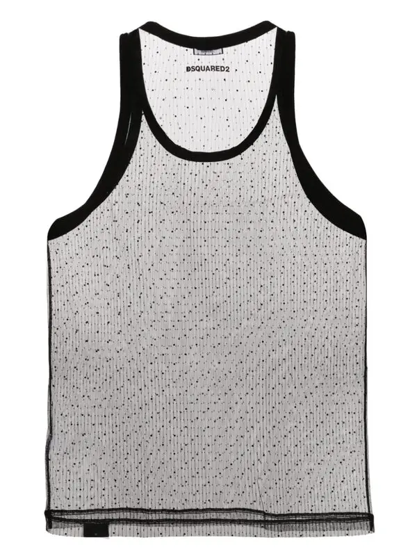 Dsquared2 Crystal-embellished Tulle Tank Top