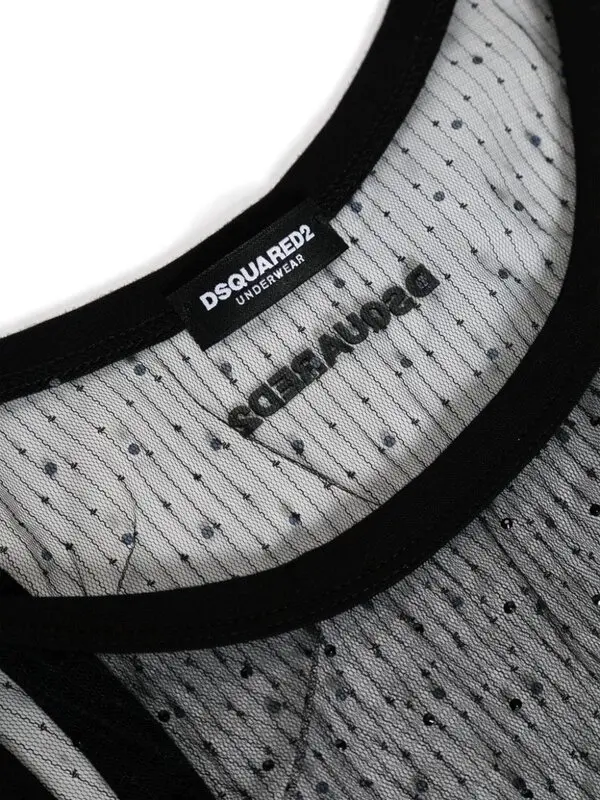 Dsquared2 Crystal-embellished Tulle Tank Top