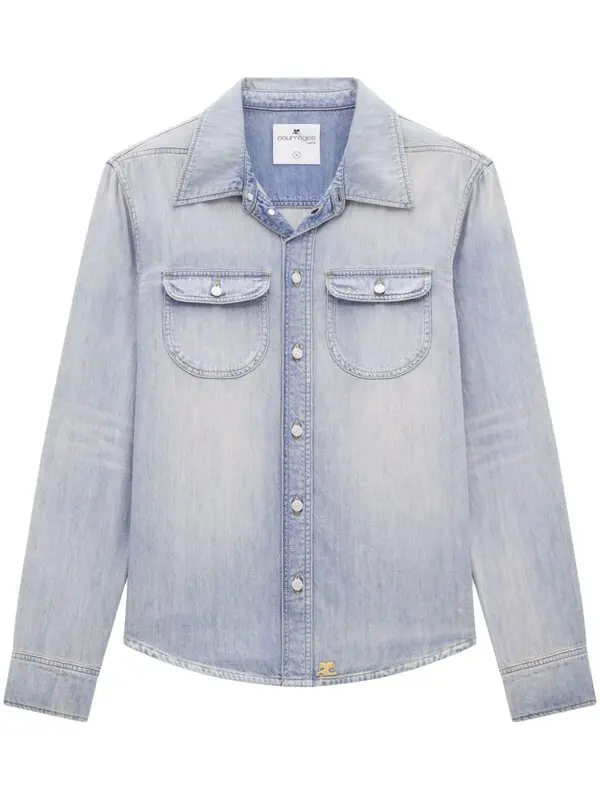 COURREGES Logo-appliqué Denim Shirt