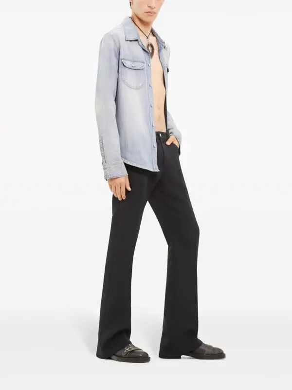 COURREGES Logo-appliqué Denim Shirt