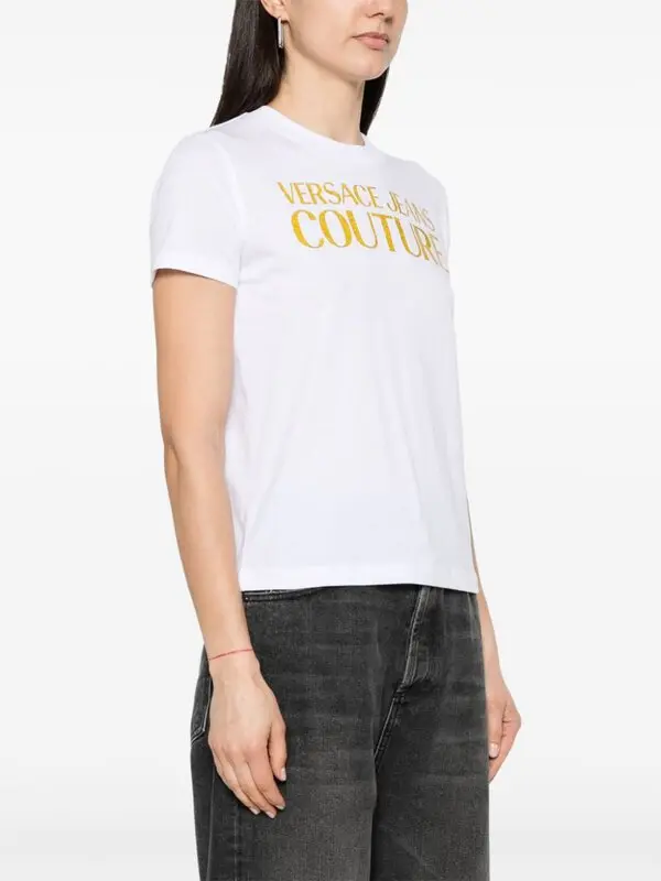 Versace Logo-print Glittered T-shirt
